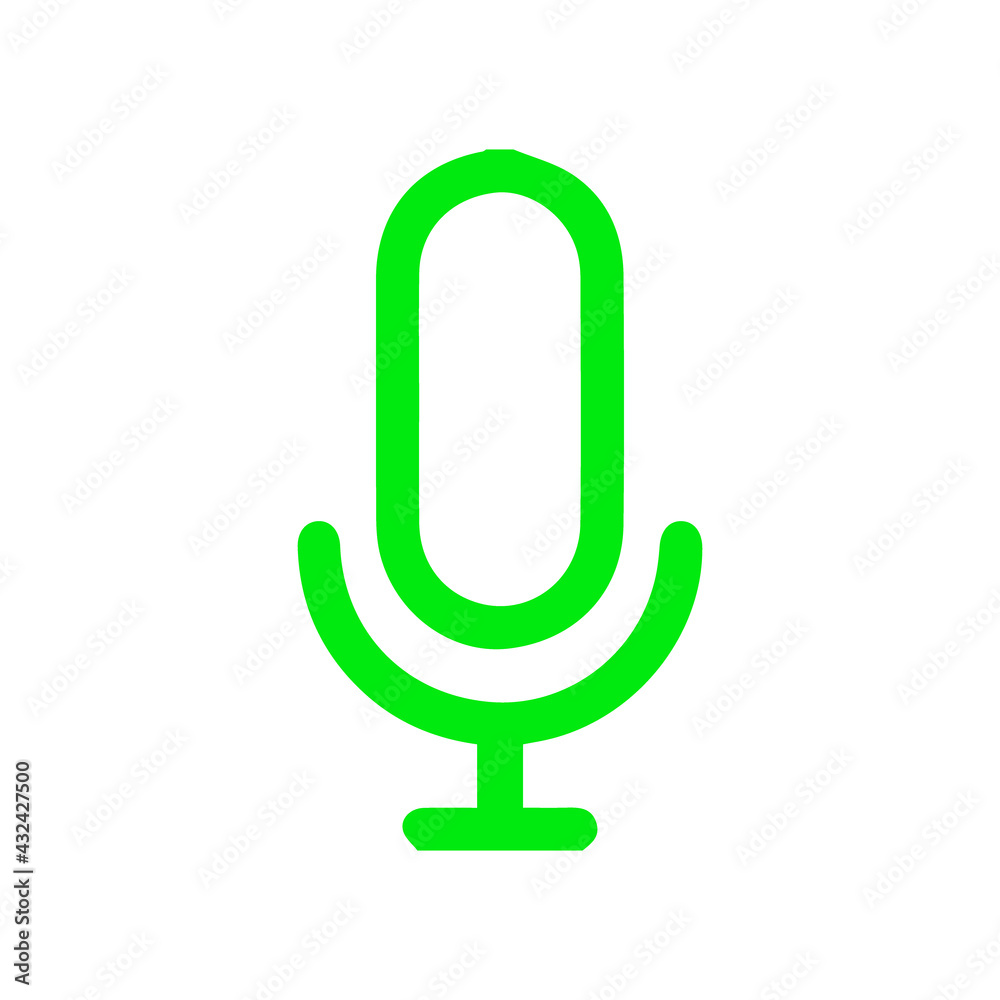 Mirophone icon. Mike symbol isolated on white background. Stock Vector ...