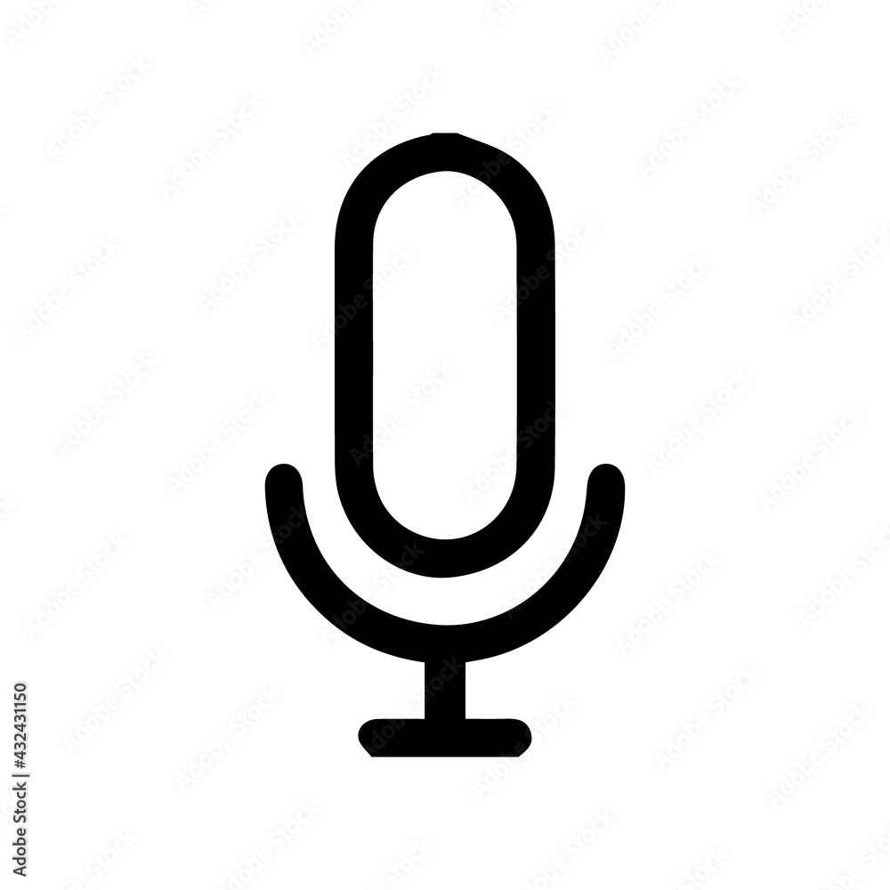 Mirophone icon. Mike symbol isolated on white background. Stock Vector ...