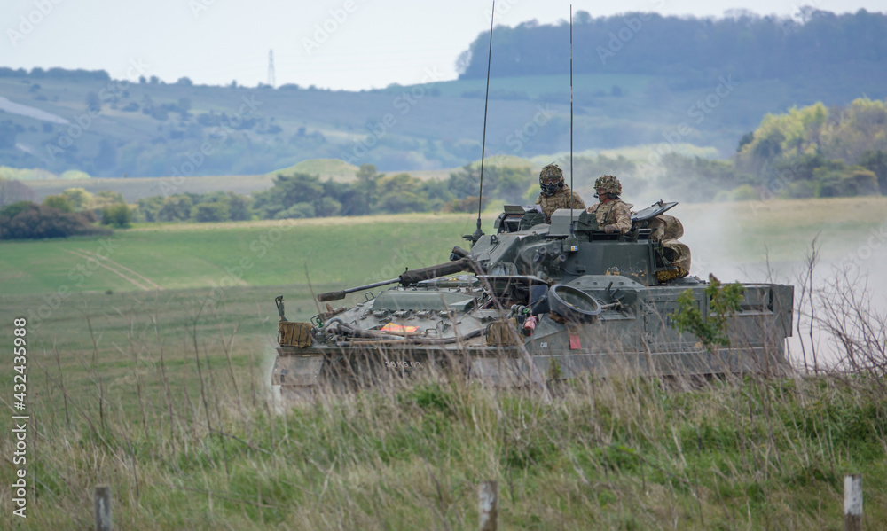 British Army Warrior FV510 Light Infantry Fighting Vehicle travelling ...