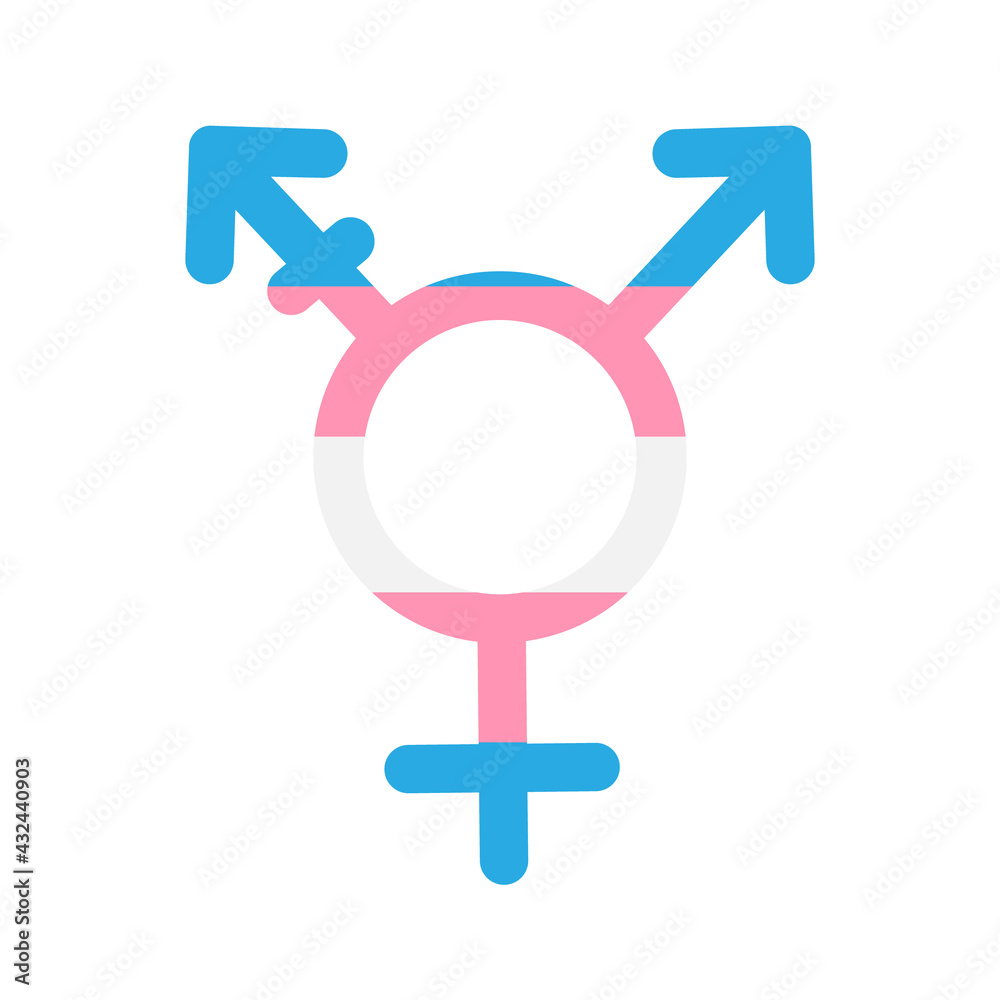 Vector flat trans transgender transsexual flag symbol isolated on white ...