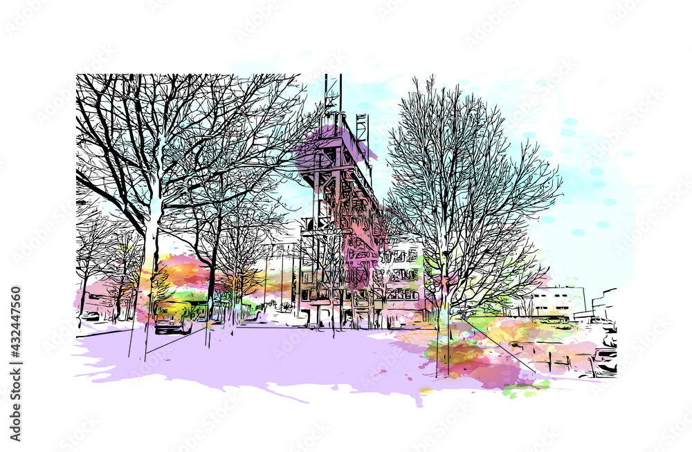 Building view with landmark of Essen is a city in western Germany ...