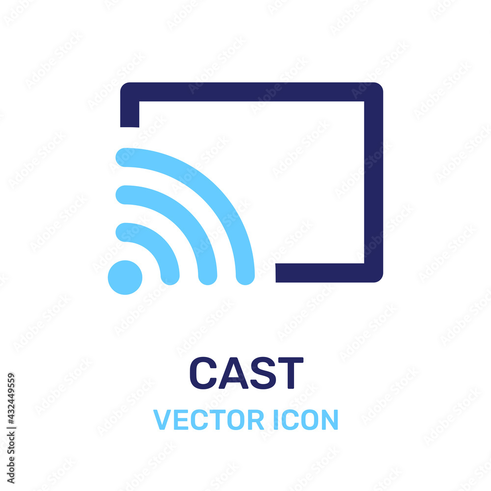Screen cast icon vector illustration for web site or mobile app. Stock ...