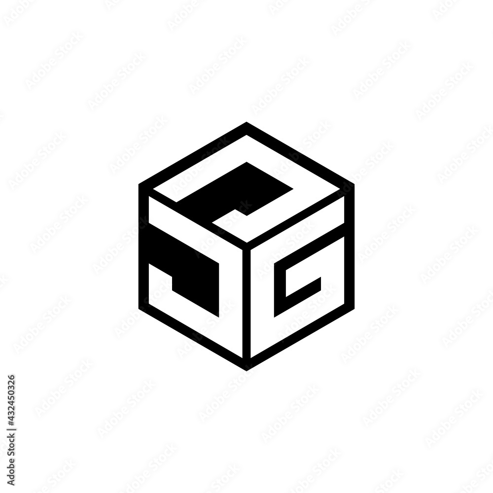 JGJ letter logo design with white background in illustrator, vector ...