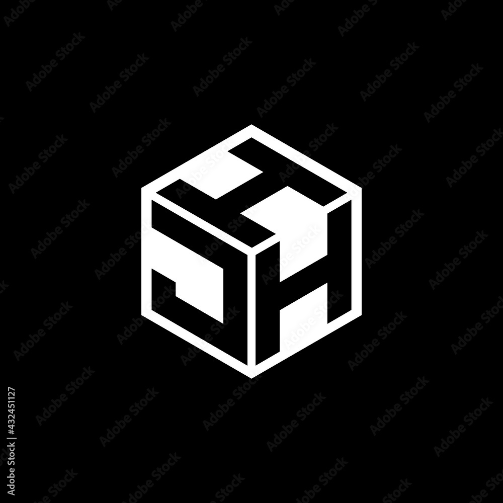 JHH letter logo design with black background in illustrator, vector ...