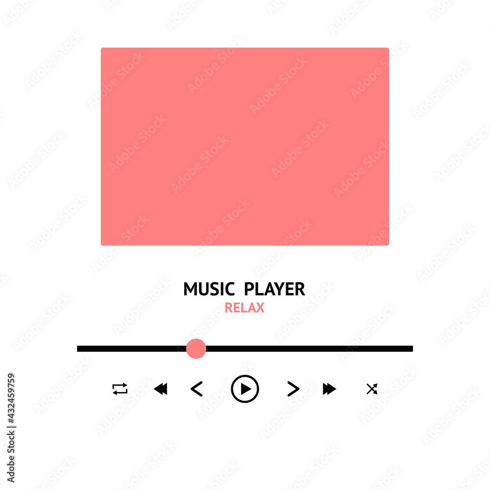 Mobile App UI Design. Music player. Pink and black color playlist ...