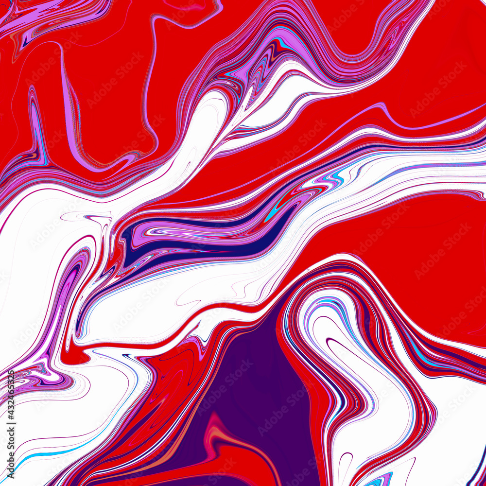 Abstract wavy vibrant facture. Splashed liquid paints. Psychedelic ...
