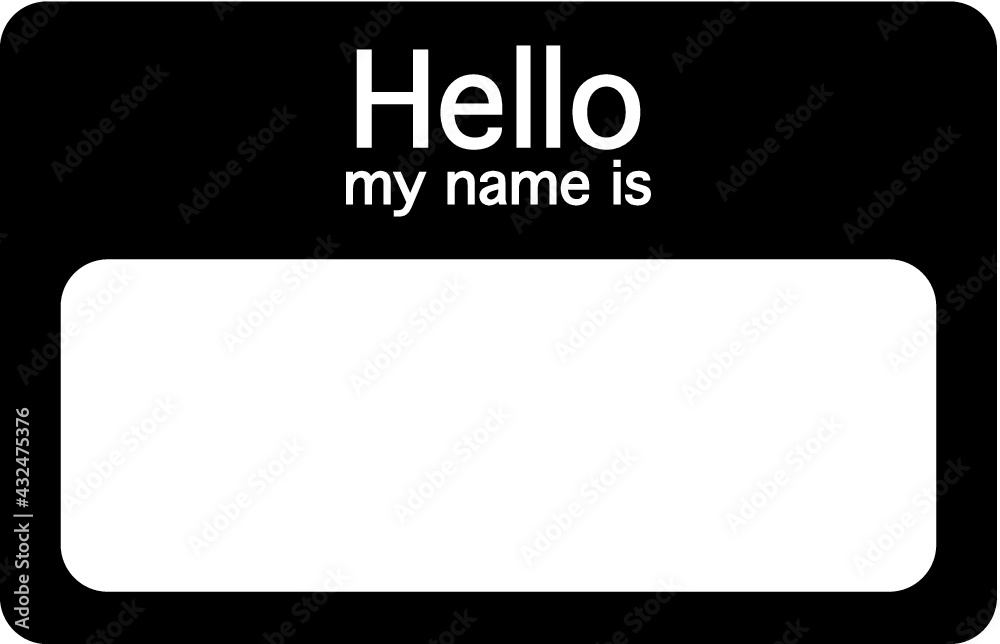 Vector illustration of the name tag Stock Vector | Adobe Stock