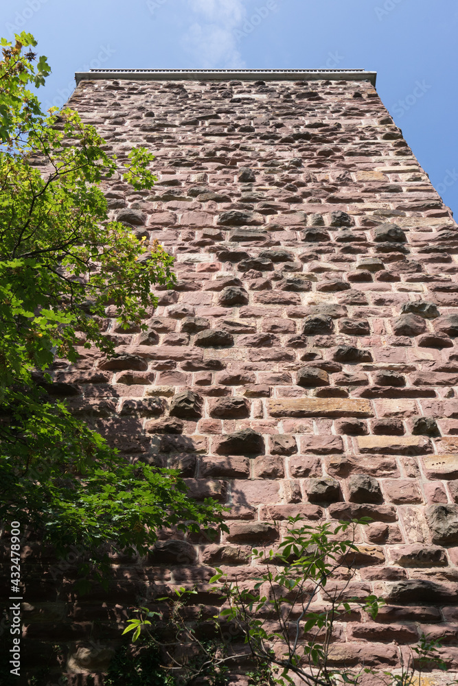 Old historic tower at the „Turmberg“ (means: tower hill) in Karlsruhe ...