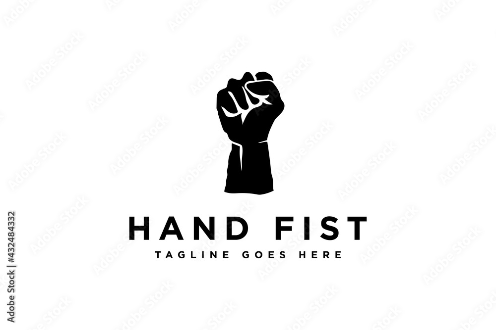 Hand fist logo design vector illustration. Hand fist icon. Suitable for ...