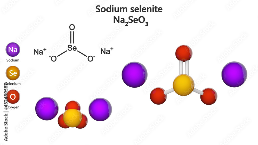 Sodium selenite is the inorganic compound with the formula Na2SeO3. 3D ...