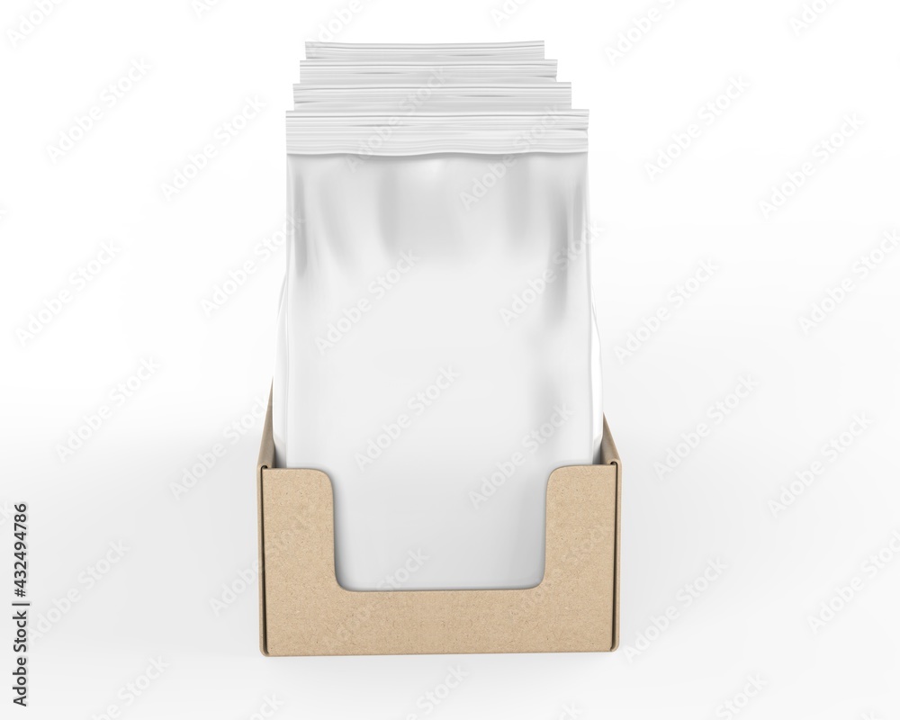 Blank Bag Food Packaging Mock up. 3D Render illustration. Stock ...