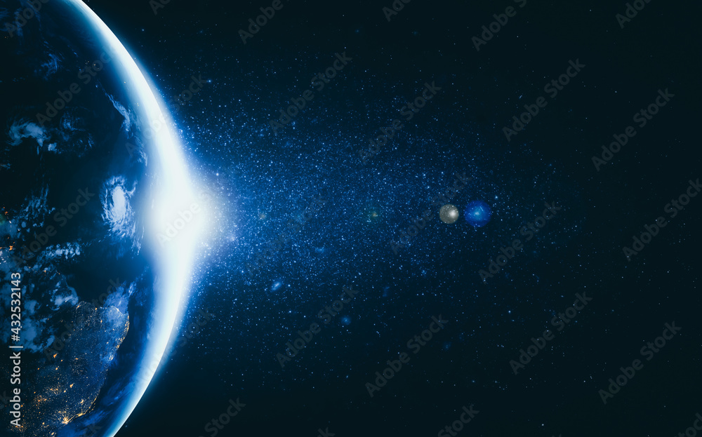 Planet earth globe view from space showing realistic earth surface and ...