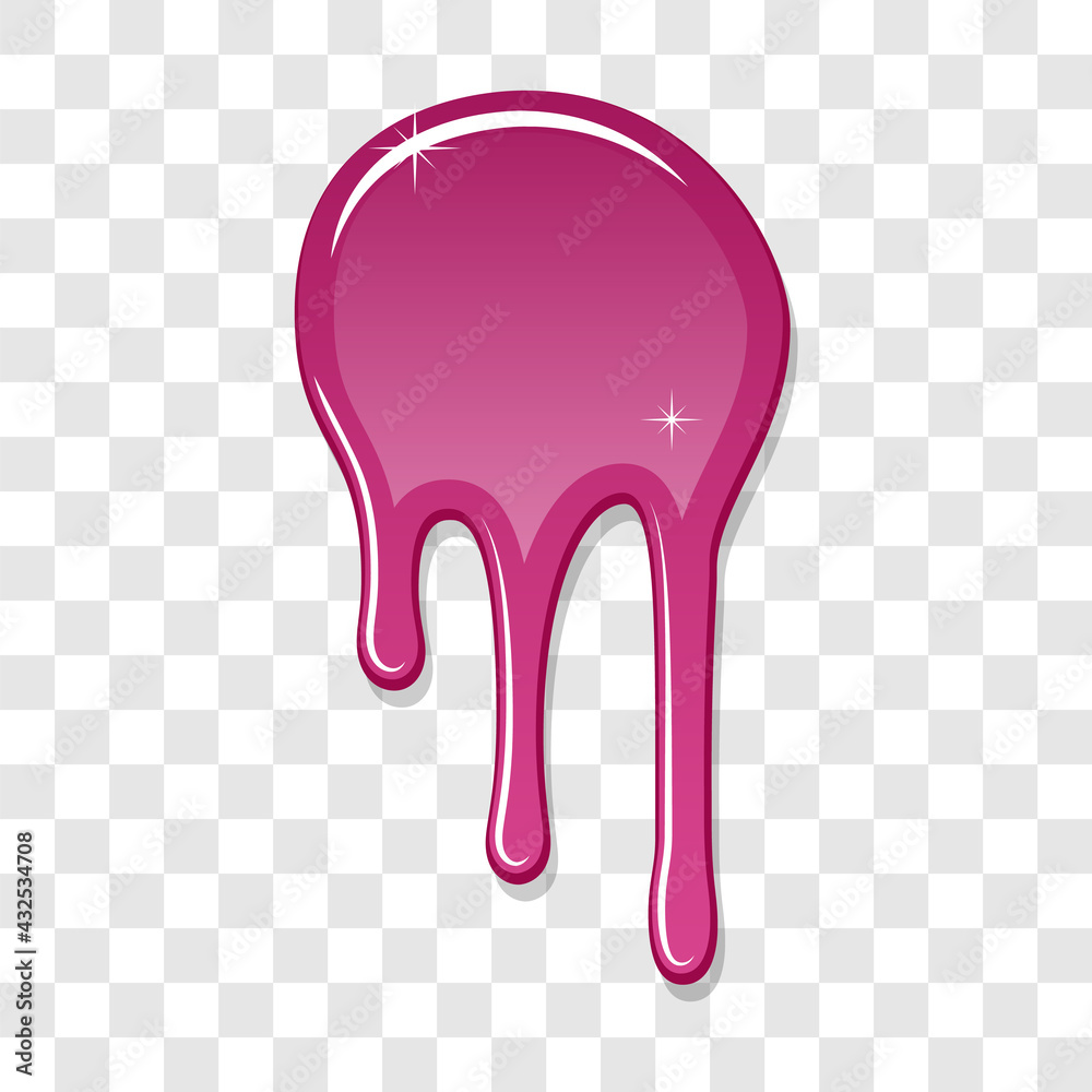 Drip paint spot 3D isolated white transparent background. Pink ink ...