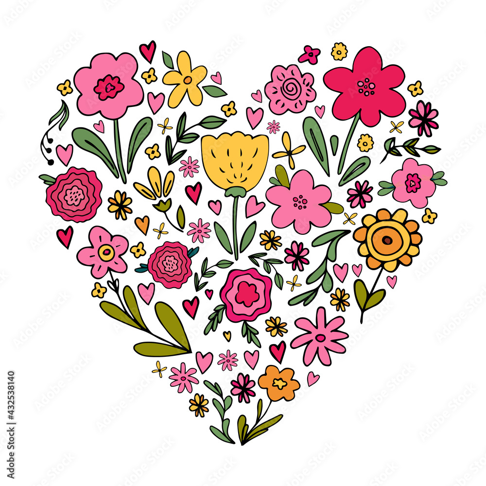 Simple Heart And Flower Designs