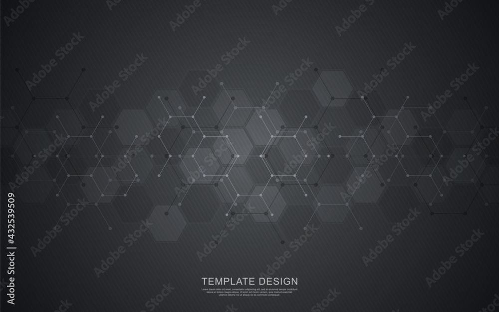 Geometric abstract background of innovation technology concept. Hexagon ...
