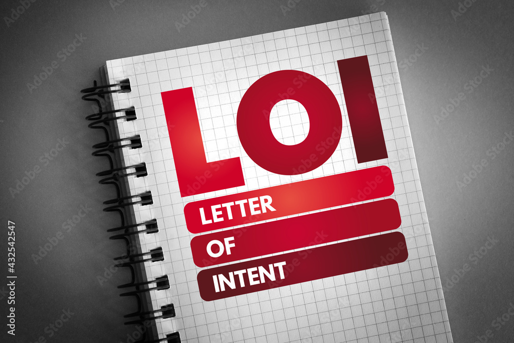LOI - Letter of Intent acronym on notepad, concept background Stock ...