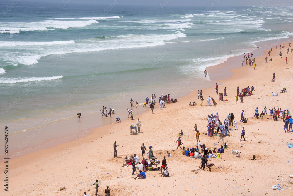Vista aérea de las playas de Yoff en Dakar, Senegal Stock Photo | Adobe ...