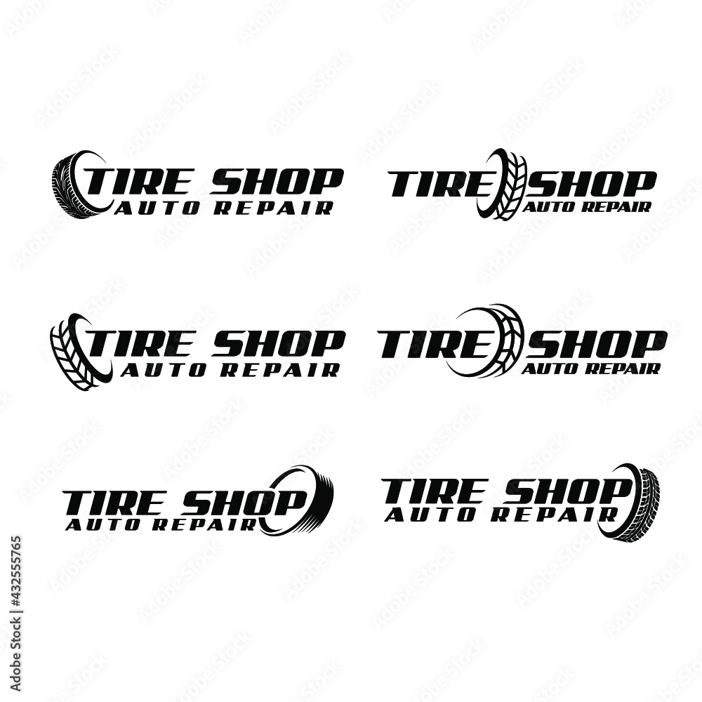 Tire shop auto repair logo vector Stock Vector | Adobe Stock