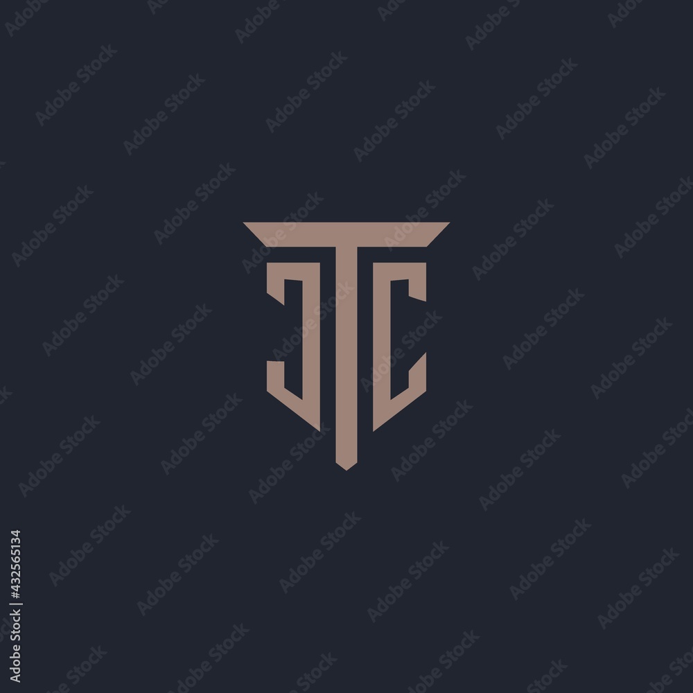JC initial logo monogram with pillar icon design Stock Vector | Adobe Stock