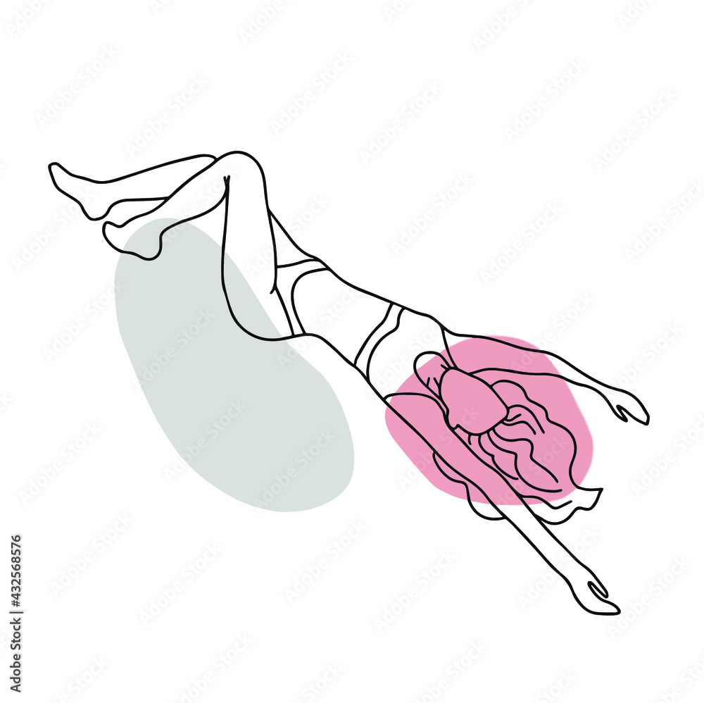 Beautiful female body. Minimalistic Black Lines Drawing. Female Figure ...
