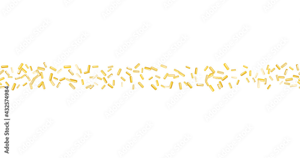 Sprinkle with grains of desserts. Abstract pattern with realistic gold ...
