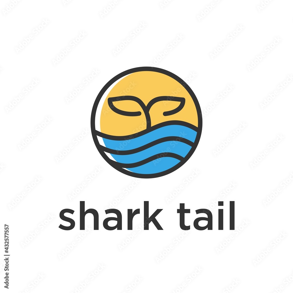 shark tail vector logo icon dolphin whale ocean sea cartoon character ...