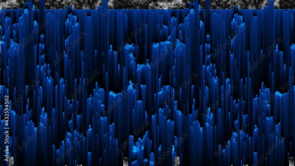 Digital 3d render distortion with chaotic stretching geometric stripes ...