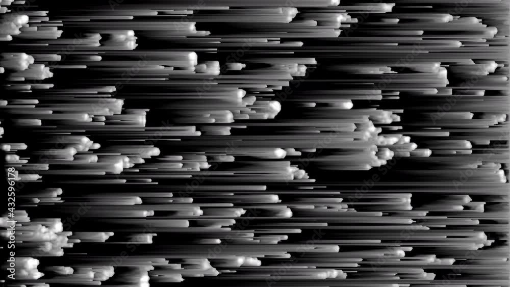 Digital 3d render distortion with chaotic stretching geometric stripes ...