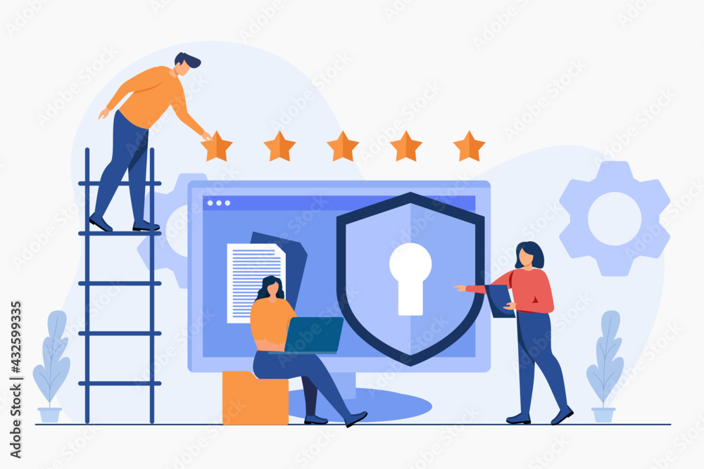 Vector illustration. General rules for data protection GDPR. Control ...