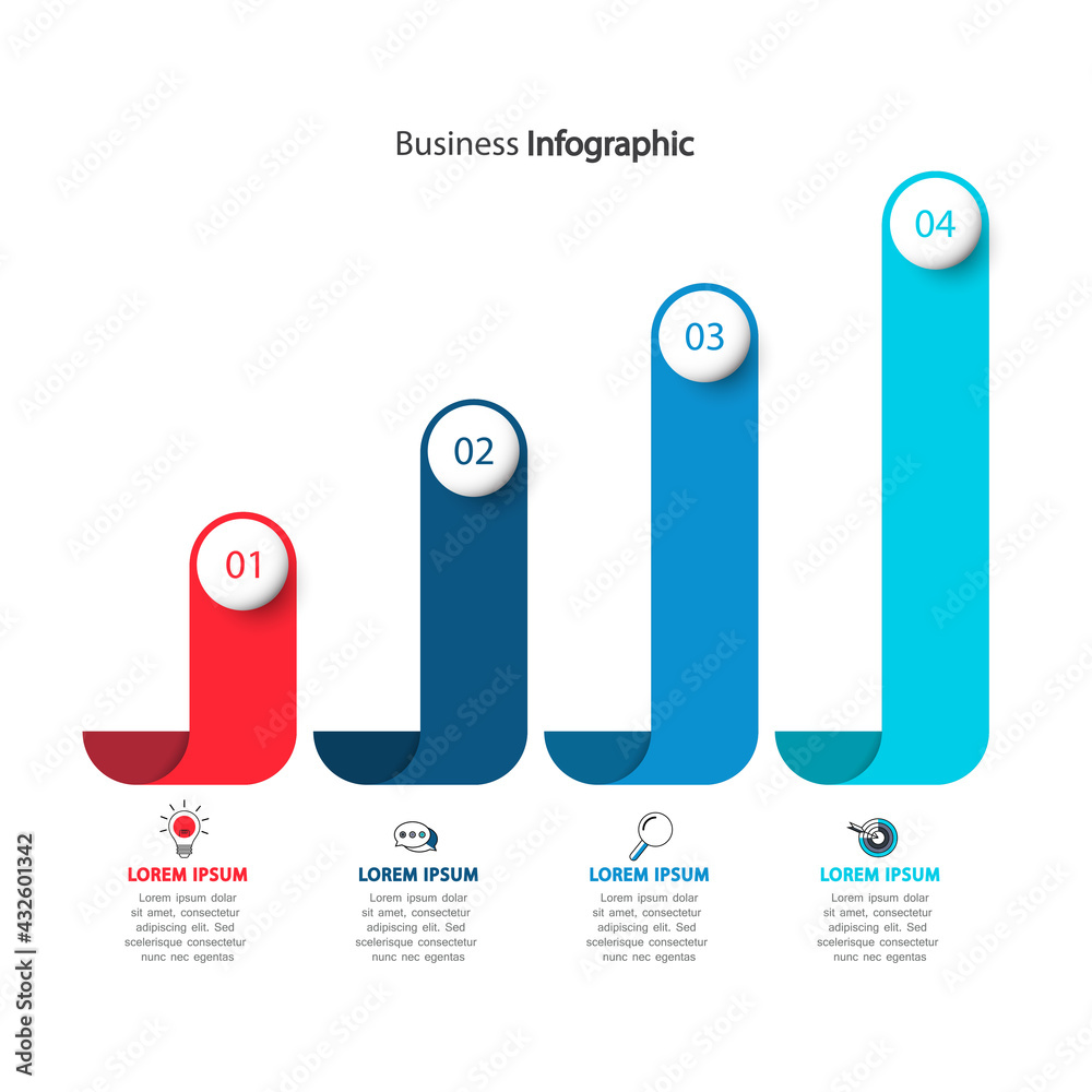 Infographic vector, graph. presentation. Business concepts, parts ...