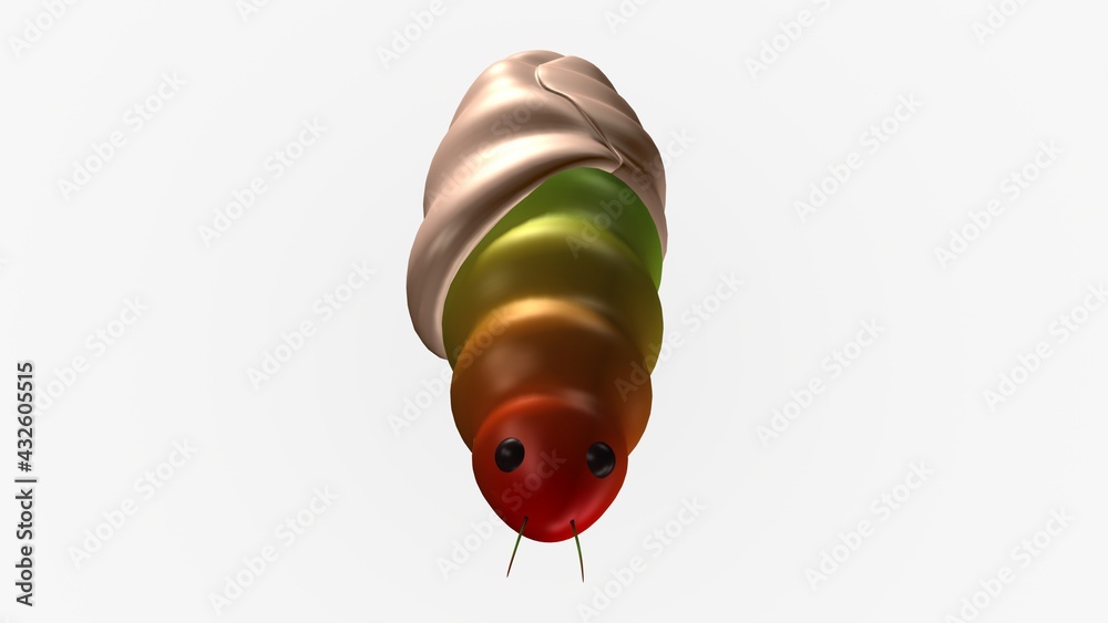 3d illustration of pupa level butterfly life cycle Stock Illustration ...