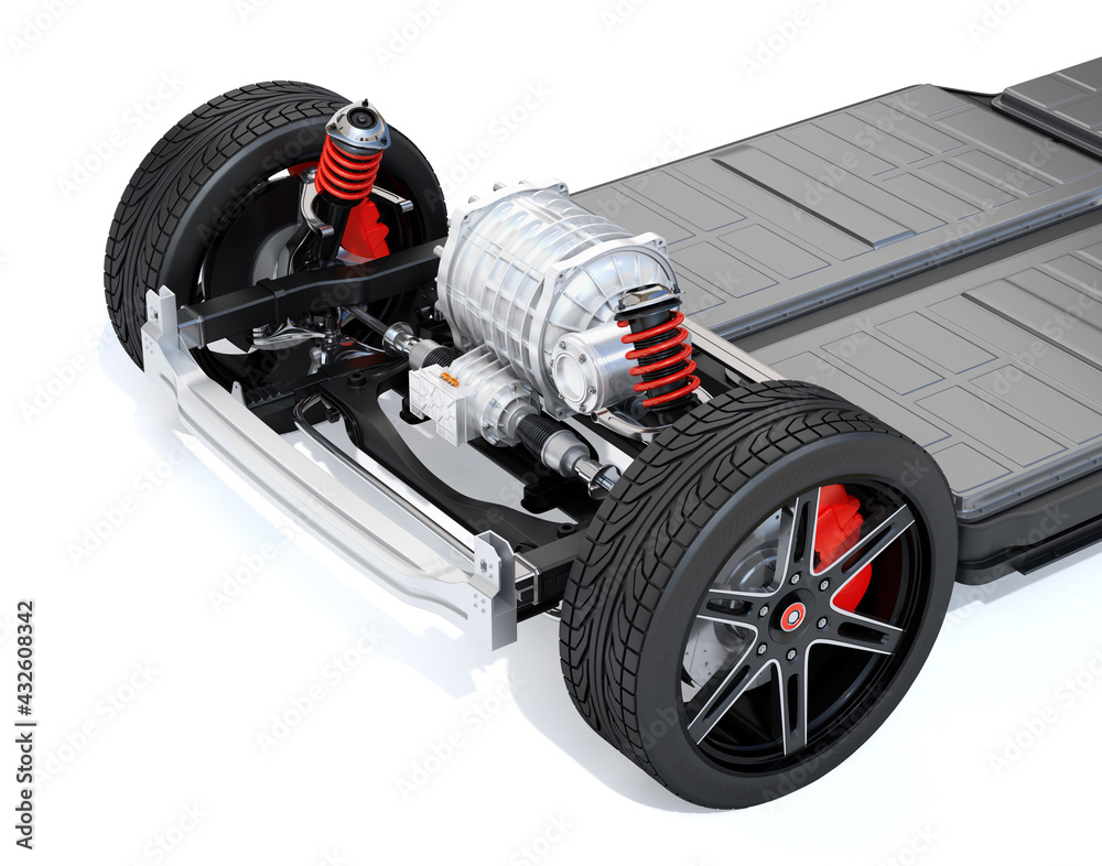 Electric Vehicle's chassis with FF layout motor and center battery ...