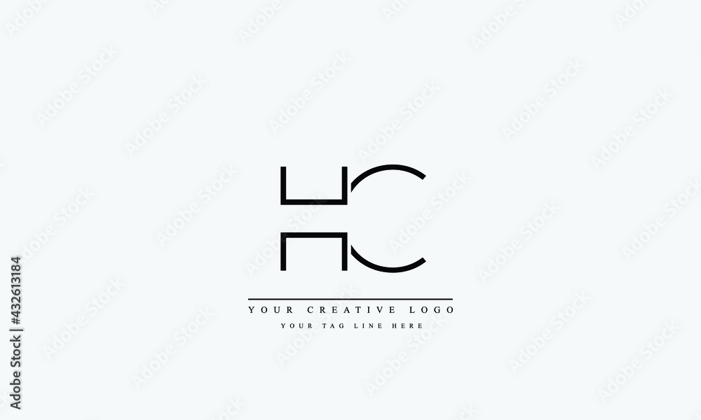 Letter Logo Design with Creative Modern Trendy Typography HC CH H C ...