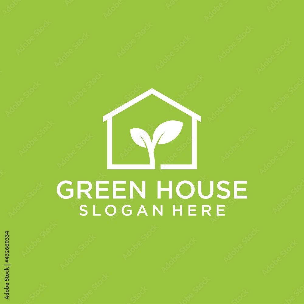greenhouse logo design vector illustration Stock Vector | Adobe Stock