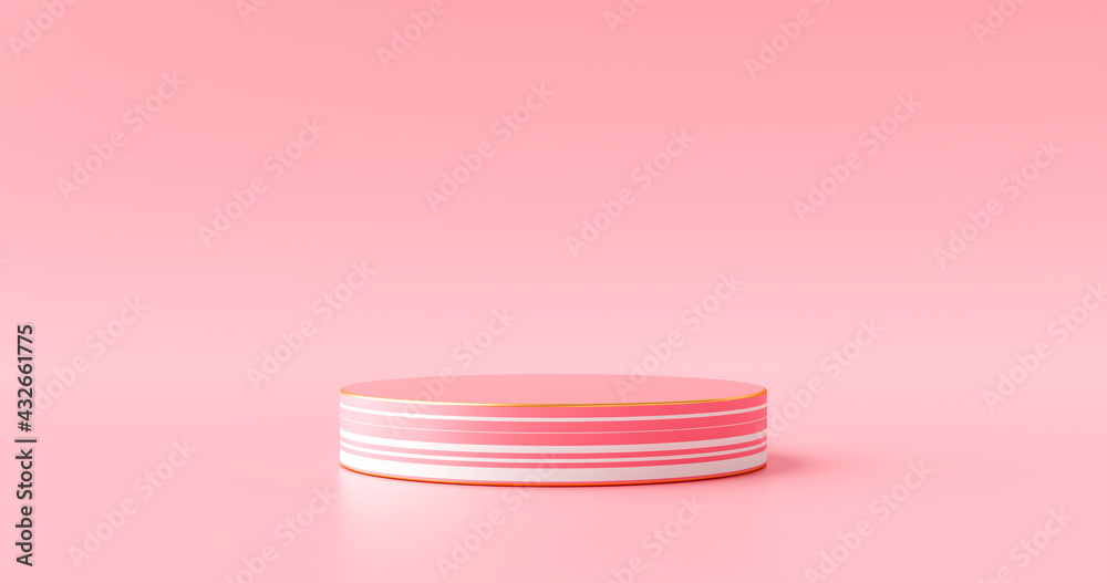 Abstract pink color product stage background or podium pedestal display ...
