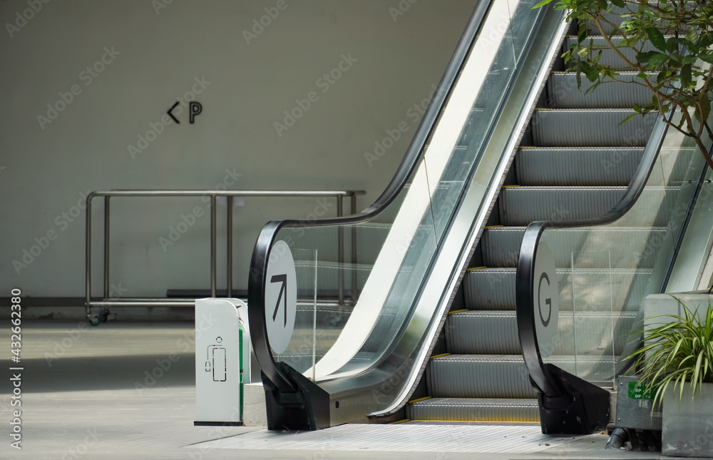 escalator in the airport Stock Photo | Adobe Stock