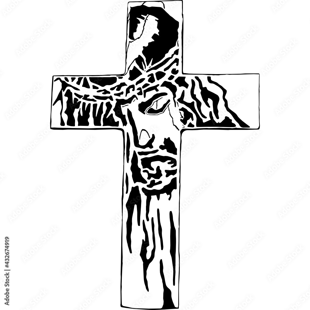 jesus christ on cross Stock Vector | Adobe Stock