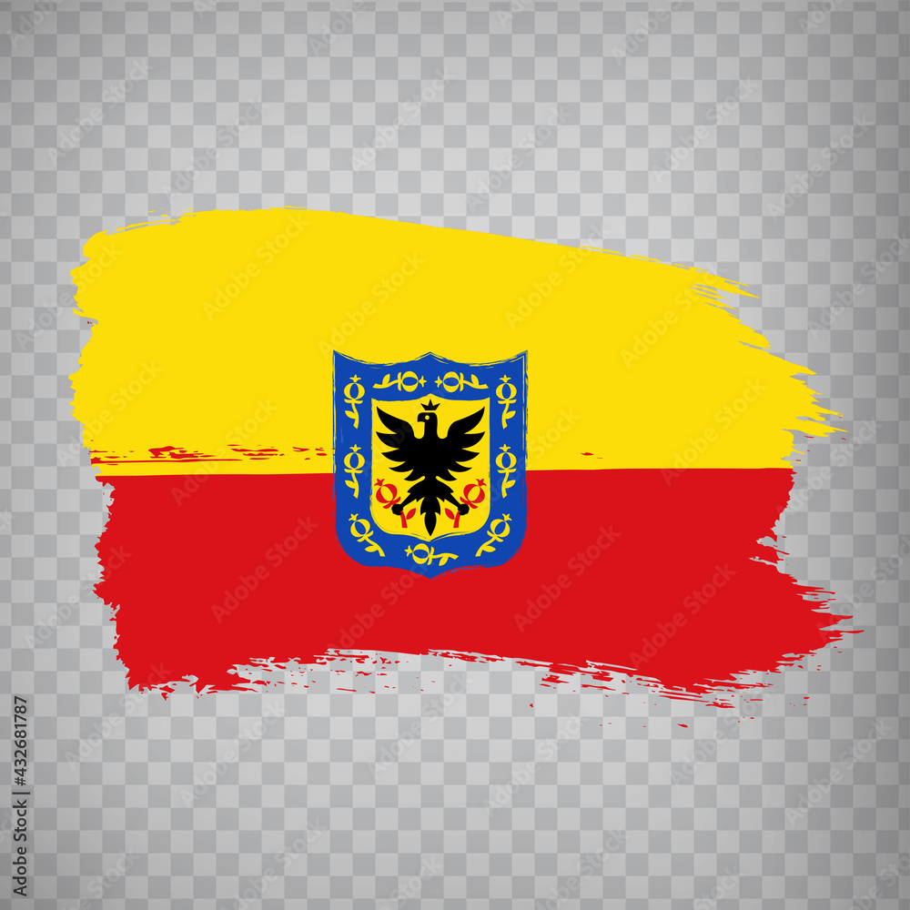 Flag of Bogota brush strokes. Flag Bogota capital of Colombia on ...
