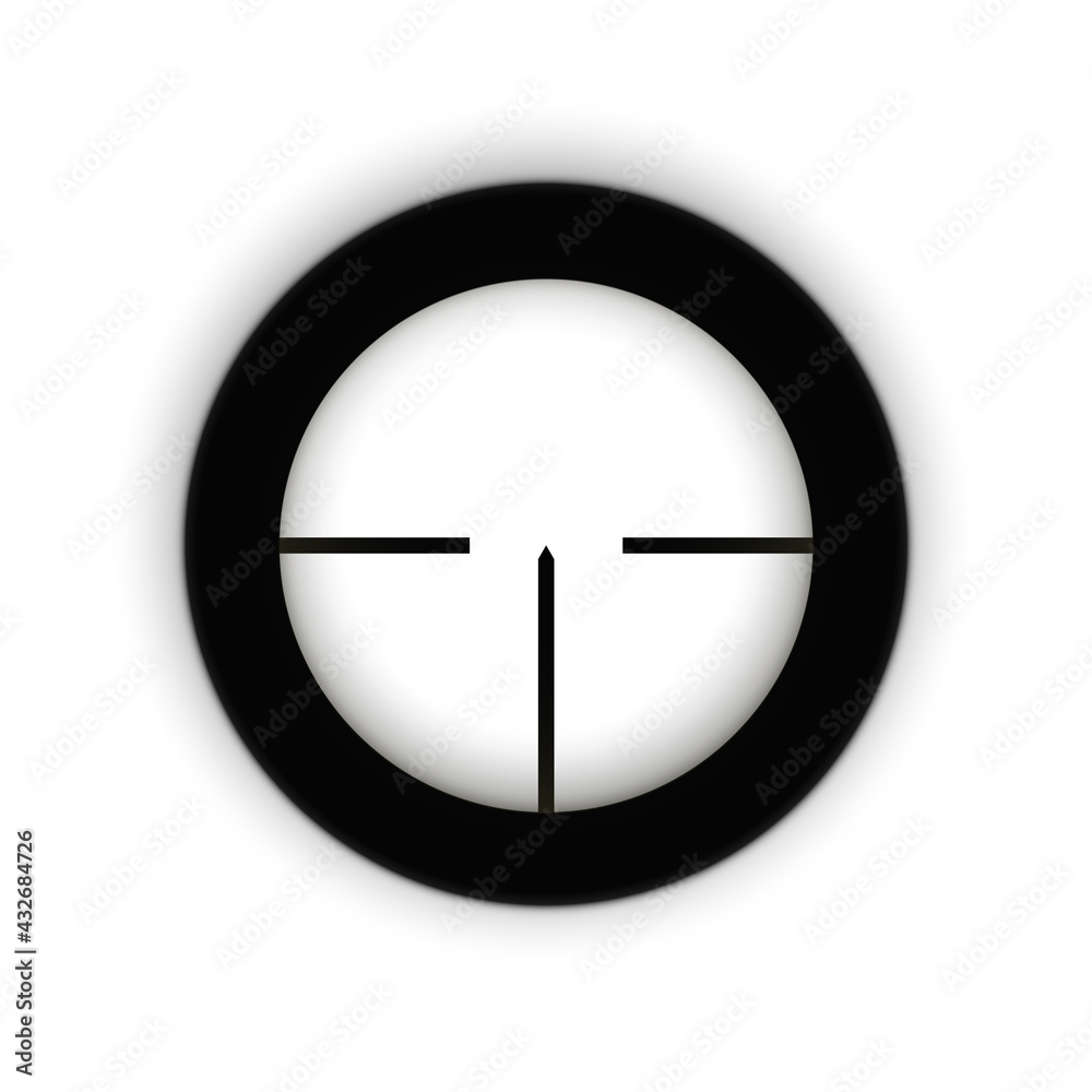 Crosshair of sniper scope viewfinder. Aiming cross of a gun optics ...