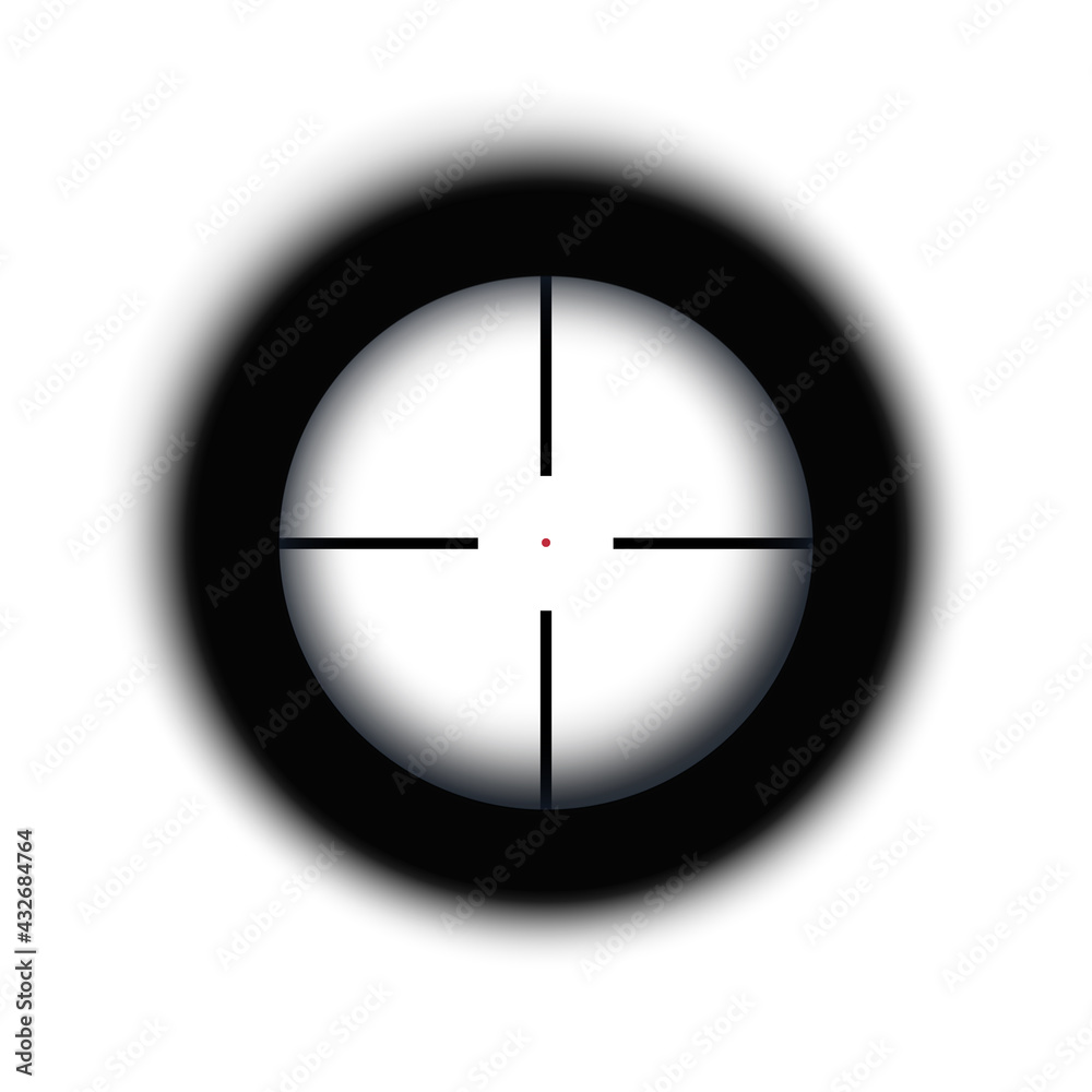 Crosshairs of a sniper scope reticle. Cross hairs of a rifle gun aiming ...