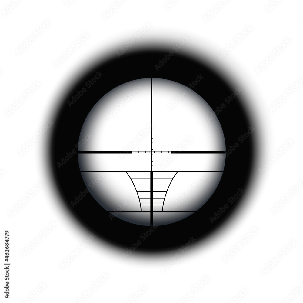 Crosshair of sniper scope viewfinder. Aiming cross of a gun optics ...