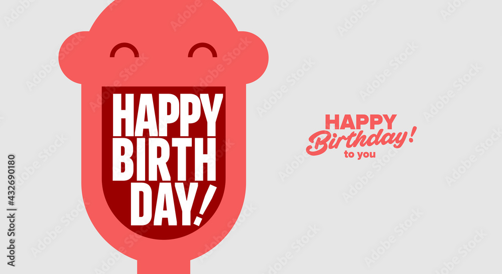 Birthday. Simple, fun, vector illustrations. Happy birthday greeting ...