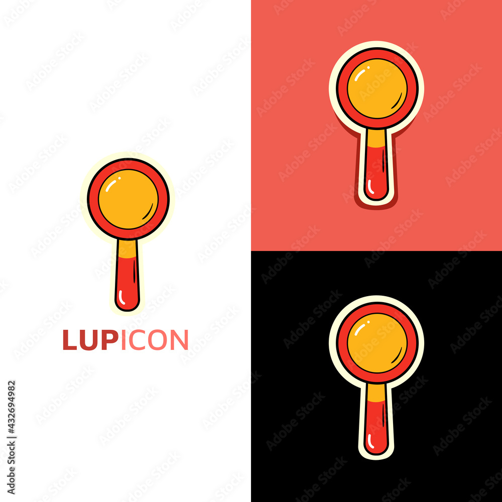 Lup kawaii icon logo. Back to school cute cartoon hand drawn doodle ...