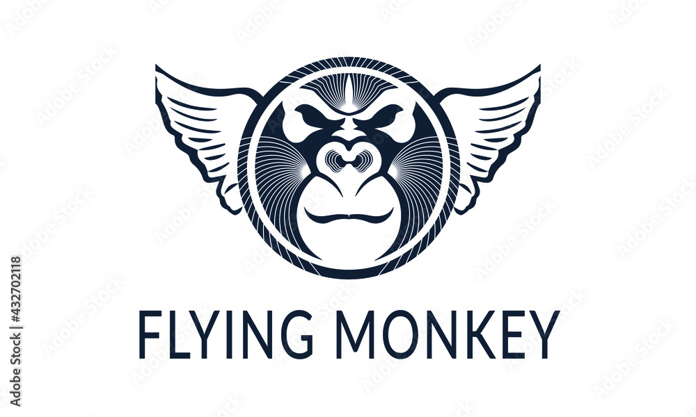 Vetor de flying monkey logo icon design. black illustration do Stock ...