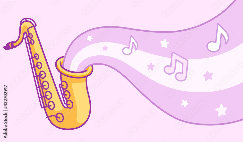 Cartoon saxophone drawing Stock Vector | Adobe Stock