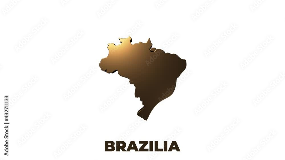 Wideo Stock: Brazil Map Showing Up Intro By Regions 4k animated Brazil ...