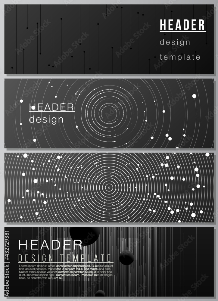 Vector layout of headers, banner design templates for website footer ...