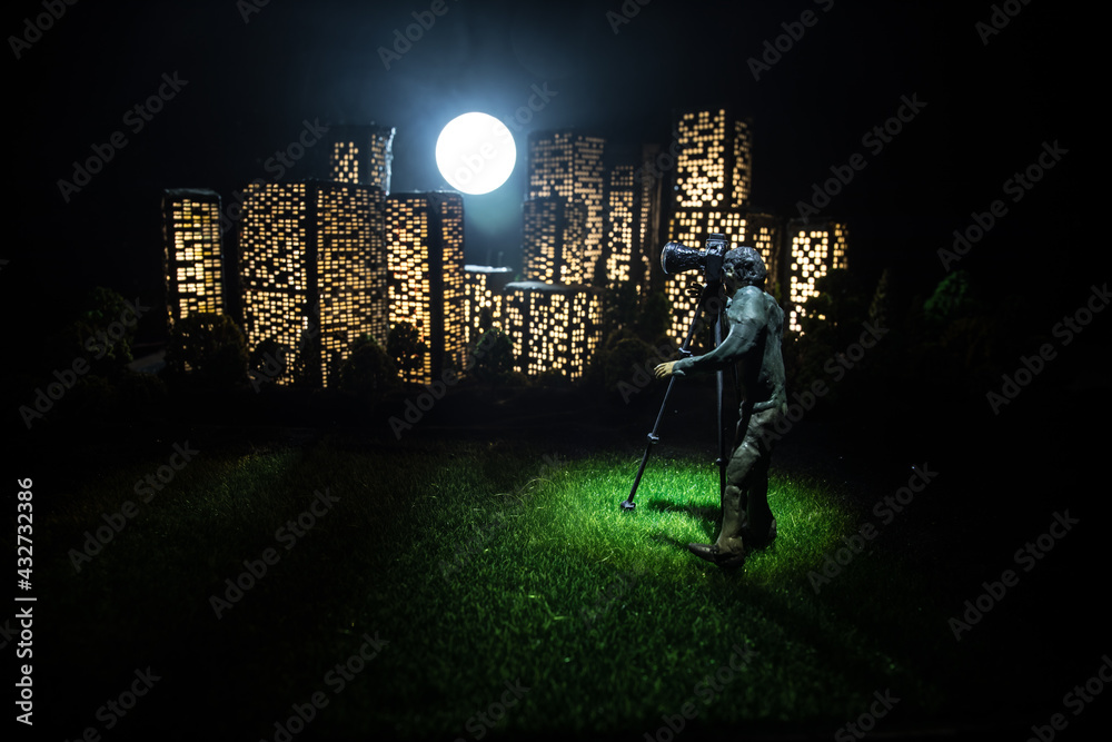 Cartoon style city buildings. Realistic city building miniatures with ...