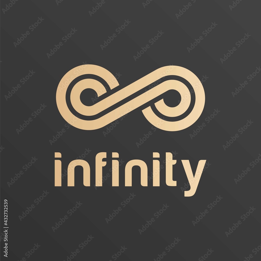 Abstract vector infinity business logo loop,blue icon,timeless sign ...