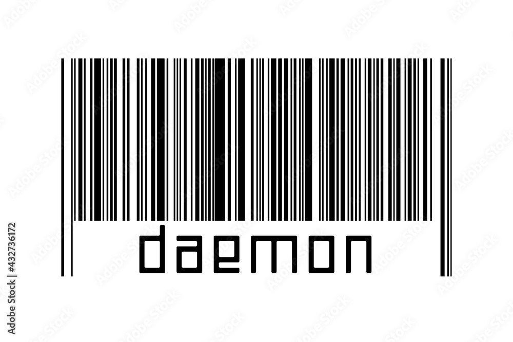 Digitalization concept. Barcode of black horizontal lines with ...